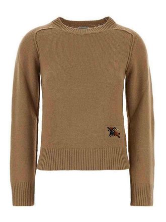 Burberry Pull Col Rond - Marron