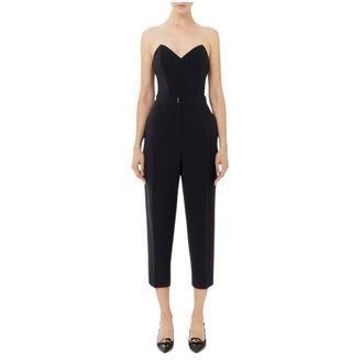 Elisabetta Franchi Femme, Combinaisons et Ensembles, Noir, Taille: 42 FR Combinaison Bustier en Cr&ecirc;pe Stretch