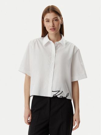 Karl Lagerfeld Hemd B2W11017 Wei&szlig; Loose Fit