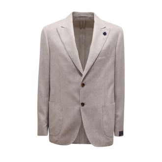 Lardini Woll-/Seidenjacke - - Jackets - Herren - Grau - XL