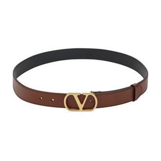 Valentino Garavani Ceinture Vlogo Signature H. 30 - Femme - Accessoires - Brun - Taille: 95 CM