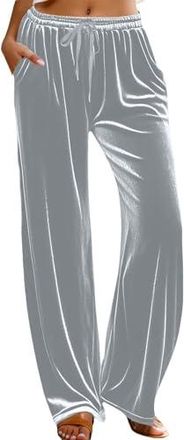 Generic Pantalon en Velours Femme Pantalons De Sport Taille Elastique Pants Automne Hiver D&eacute;contract&eacute; Sweatpants Couleur Unie Fitness Pantalon avec Poches n33