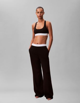 Calvin Klein Pantalon en jersey avec bande &agrave; la taille - Noir