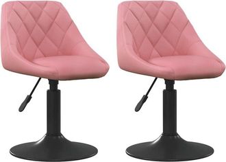 vidaXL Esszimmerst&uuml;hle 2 Stk. Drehbar Rosa Samt Vidaxl