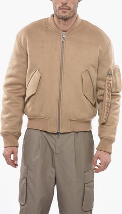 Off-white QUOTE CASHM BOMBER JACKET CAMEL CAMEL Off-White