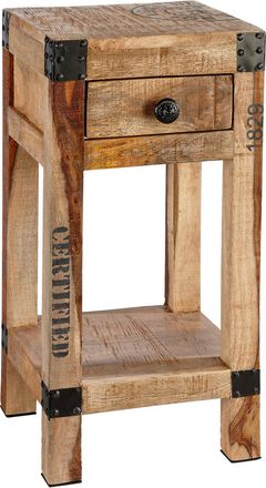 CARRYHOME Beistelltisch, Sheesham, 1 Schublade(n) Schubladen, quadratisch, eckig, 30x60x30 cm, Wohnzimmer, Wohnzimmertische, Beistelltische