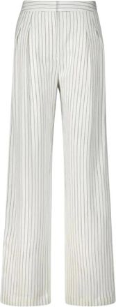 Loulou Studio Femme, Pantalons, Blanc, Taille: 42 FR Pantalon Ray&eacute; Ayla