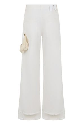 Darkpark Womens Wide-Leg Jeans White Cotton