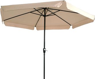 Lesli Living LesliLiving emini Parasol Anthracite-Coloured Aluminium Frame/Natural-Coloured &oslash;3m