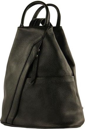 modamoda.de T180 - ital sac à dos pour femme en cuir nappa, Couleur:noir