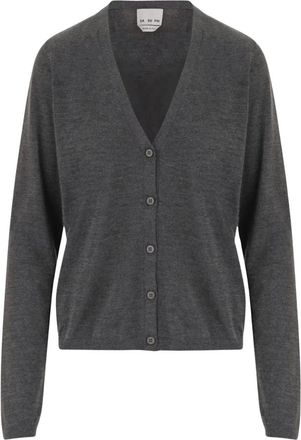 SA SU PHI Femme, Pulls, Gris, Taille: 44 FR Cardigan en cachemire et soie