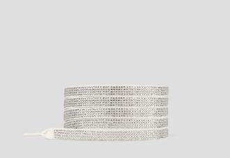 Alexander Smith White laces in full gold strass for women