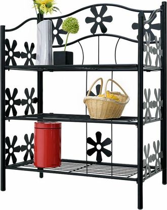 Deuba tagère en métal 2 à 5 niveaux / étages - Rangement de 50 à 112cm Décor fleur 3 Böden, Höhe 70 cm (de)