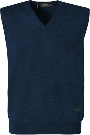 Maerz MAERZ Muenchen Herren Pullunder blau Merinowolle unifarben