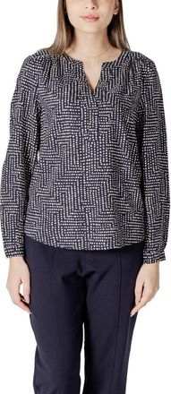 Street One Femme, Blouses et Chemises, Bleu, Taille: 38 FR Chemisier Bleu en Viscose à Manches Longues