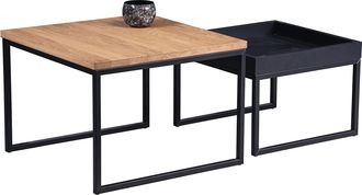 M2 Kollektion Couchtisch Dublin 1 in Kernbuche schwarz, B/H/T = 49x36x49cm