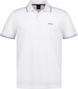 HUGO BOSS Herren Polo-Shirt wei&szlig; Baumwoll-Piqu&eacute;