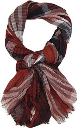 Ella Jonte Écharpe pour homme en 3 couleurs noir, beige ou rouge, 100 % viscose, rouge, taille unique