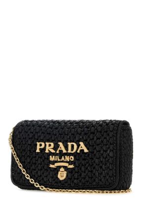Prada Womens Black Raffia Crossbody Bag Neroc Borse A Tracolla