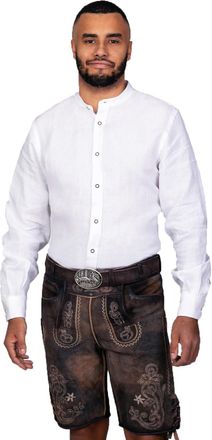 Edelnice Trachtenmode Trachten Herren Hemd Michael Gr. S-5XL (DE/NL/SE/PL, Alphanumerisch, 5XL, Regular, Regular, Wei&szlig;)