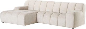 Vente-Unique Ecksofa - Ecke Links - Chenille Stoff Beige - BELADON