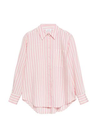 Comma Langarmbluse Bluse Leichte Streifen-Bluse aus Viskosemix