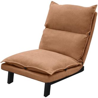 ML Design Bodenstuhl Braun, Bodensessel gepolstert, verstellbare R&uuml;ckenlehne, Leinenbezug, Stahlgestell, Loungesessel Sitzkissen Bodensofa Bodensitz
