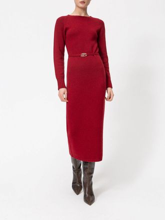 Twinset Midi-Strickkleid aus Wollmischung mit abnehmbarem Rollkragen