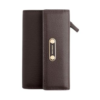Borbonese Portefeuille moyen &agrave; rabat et zip - Femme - Accessoires - Brun - Taille: ONE Size