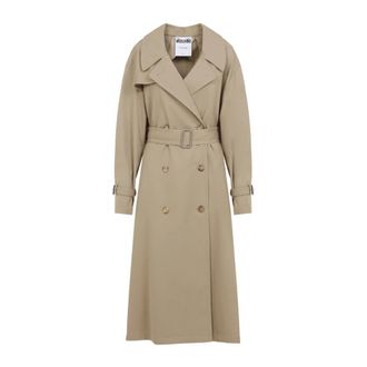 Moschino Beiger Baumwoll-Nylon-Mantel - - Coats - Damen - Beige - XS