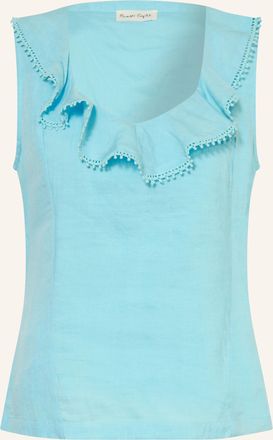 Phase Eight Top Rhona Mit Leinen blau