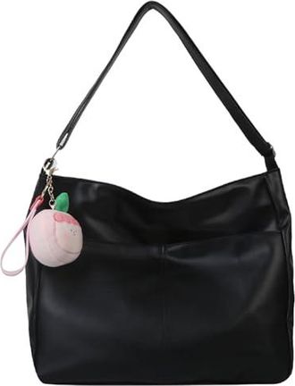 Generic Tote pour femmes en cuir synth&eacute;tique &eacute;l&eacute;gante avec bandouli&egrave;re, sac &agrave; &eacute;paule zipp&eacute;, pendentif, sac d&eacute;paule solide pour travail, shopping, voyage, ext&eacute;