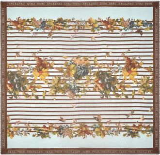 Jean Paul Gaultier striped floral scarf - Blau