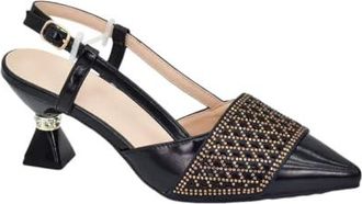 Generic Ensemble de chaussures et sacs assortis pour femme décorés avec strass et sac assorti, Une paire de chaussures noires, 41.5 EU