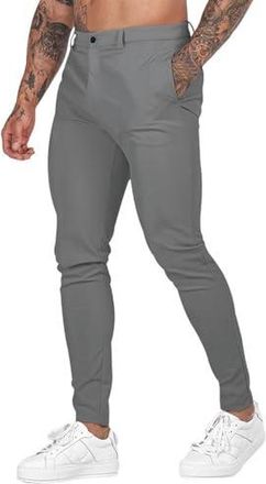 Generic Pantalon chino skinny extensible pour homme - Coupe ajust&eacute;e - Devant plat - Pantalon habill&eacute; fusel&eacute; confortable - Pantalon d&eacute;contract&eacute; - Pantalon form