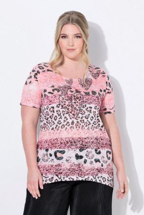 Miamoda T-Shirt T-Shirt A-Linie Leo-Streifen Herz