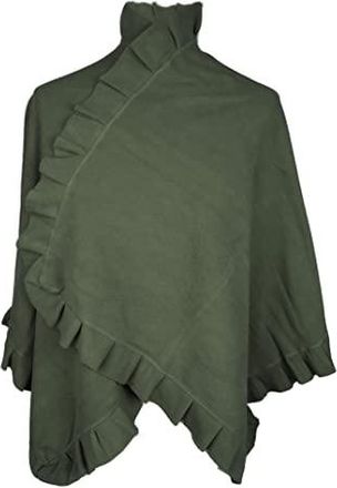 Toutacoo Poncho Cape Polaire - Poncho Femme (14-Vert)