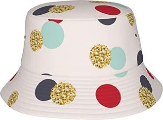 Generic Personnalisé Chapeau de Pêcheur Motif à Pois colorés Chapeaux de Soleil de Plage Imprimé Bonnet de Soleil pour Outdoor Hommes Plage