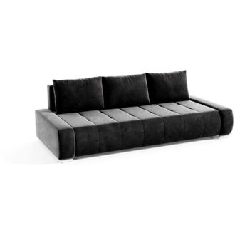 Fun M&ouml;bel Sofa 3-Sitzer mit Schlaffunktion vogar Stoff Monolith Grafit