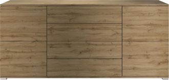 Vladon Sideboard Rova V2, Kommode mit 4 Türen und 4 Schubladen, Eiche Evoke/Eiche Evoke (166,5 x 75,5 x 35)