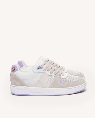 Faguo Baskets blanches & violet clair cuir