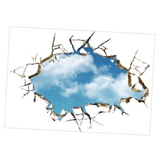 Angoily 1Pc 3D Himmel Aufkleber Decken Aufkleber T&uuml;r Fenster Aufkleber 3D Wandtattoos Wand Pasters Realistische Wandtattoos Decken Dekoration Tapeten Wanddeko