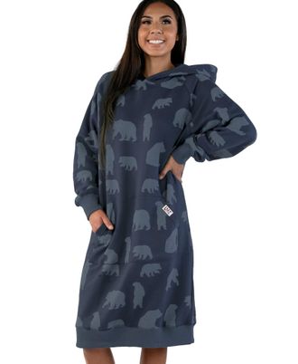 Lazy One Oversized Hoodie Sweatshirt Bequeme Nachtw&auml;sche Tier B&auml;r (Get Lost, L/XL)