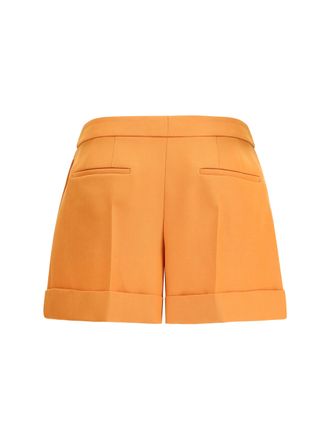 Fendi Womens Grain De Poudre Wool Shorts Rhum-26 Fleece Ovis Aries Bermuda
