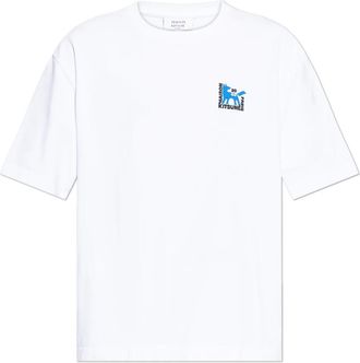 Maison Kitsun&eacute; Homme, Tops, Blanc, Taille: L Gallery Fox Oversize Tee-Shirt