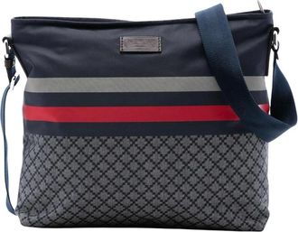 Gucci Pre-owned Sac bandouli&egrave;re vintage ray&eacute; en toile - Femme - Pre-owned - Bleu - Taille: ONE Size