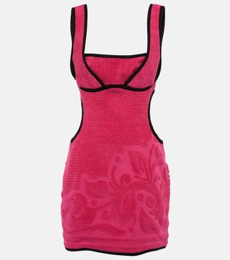 Marine Serre Robe en jacquard de coton