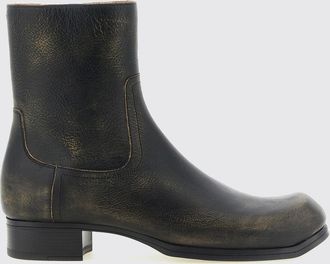 Maison Margiela Ankle Boots aus Distressed-Leder von mit eckiger Kappe und Seitenrei&szlig;verschluss