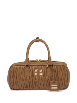Miu Miu sac &agrave; main Arcadie en cuir Nappa - Marron