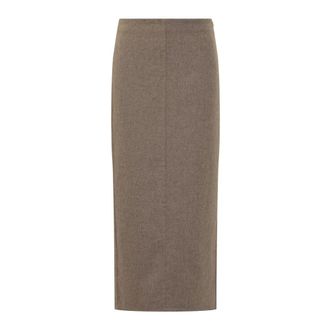 Brunello Cucinelli Virgin Wool Midi Rock - - Skirts - Damen - Beige - M